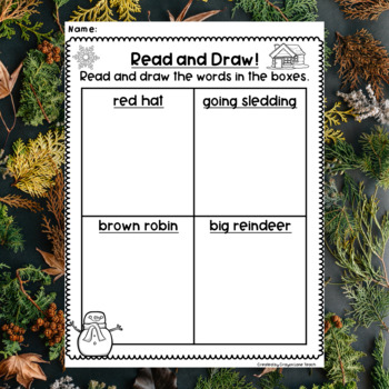 Winter Reading Comprehension Worksheets for Early Readers Read & Draw ...