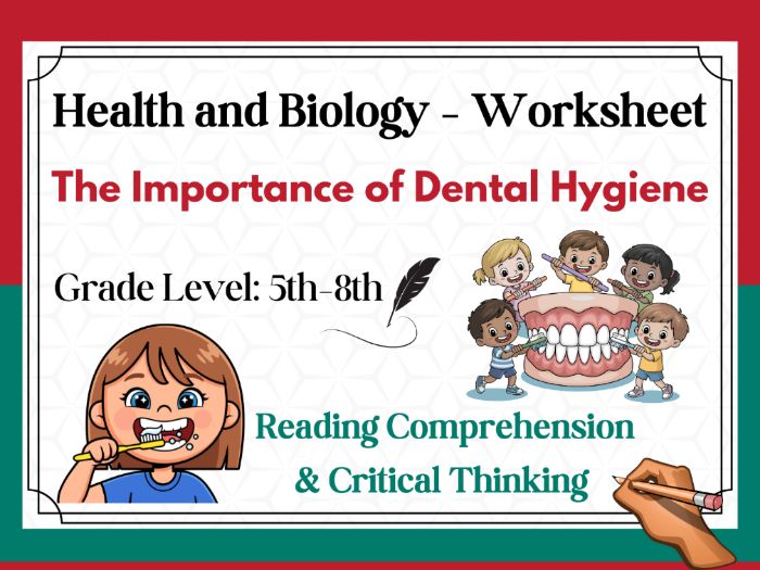 The Importance of Dental Hygiene: Reading Comprehension Passages ...