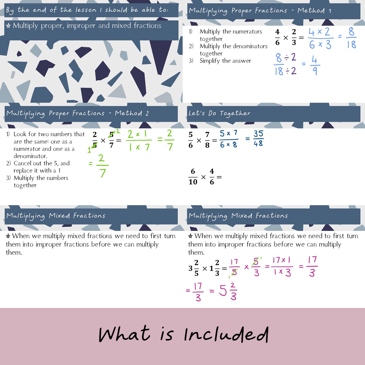 Multiplying Fractions Lesson Presentation Teaching Resources