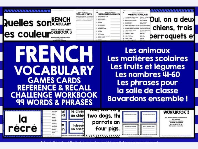 Primary French resources: school subjects