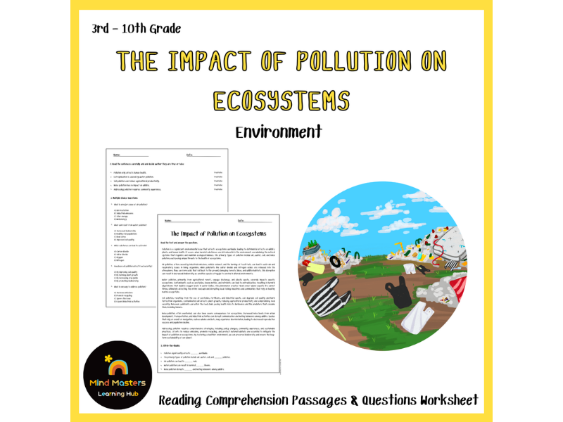 The Impact of Pollution on Ecosystems Reading Comprehension Passages ...