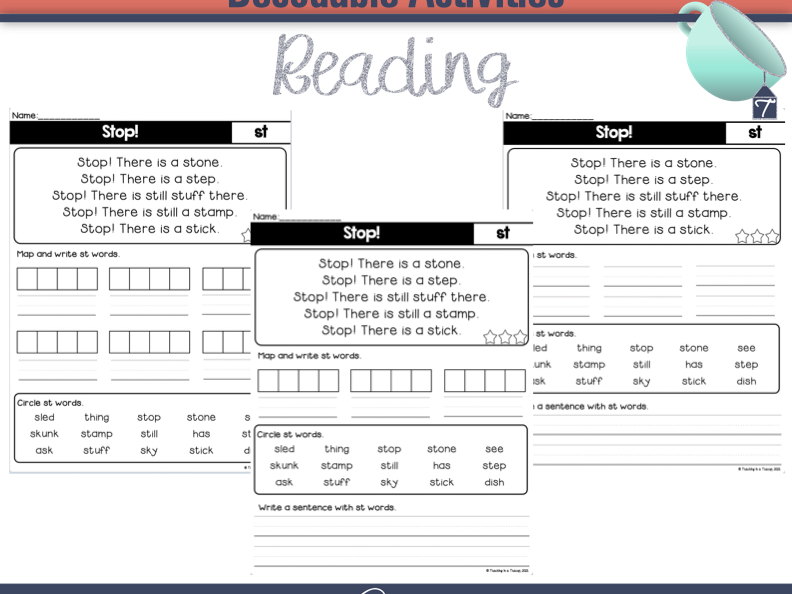 S Blends Decodable Activities - Orthographic Mapping | Teaching Resources