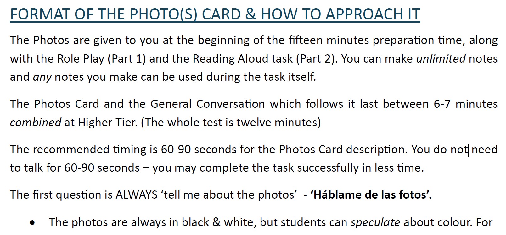 2026 AQA GCSE Spanish Speaking Photo Cards Booklet HIGHER TIER ...