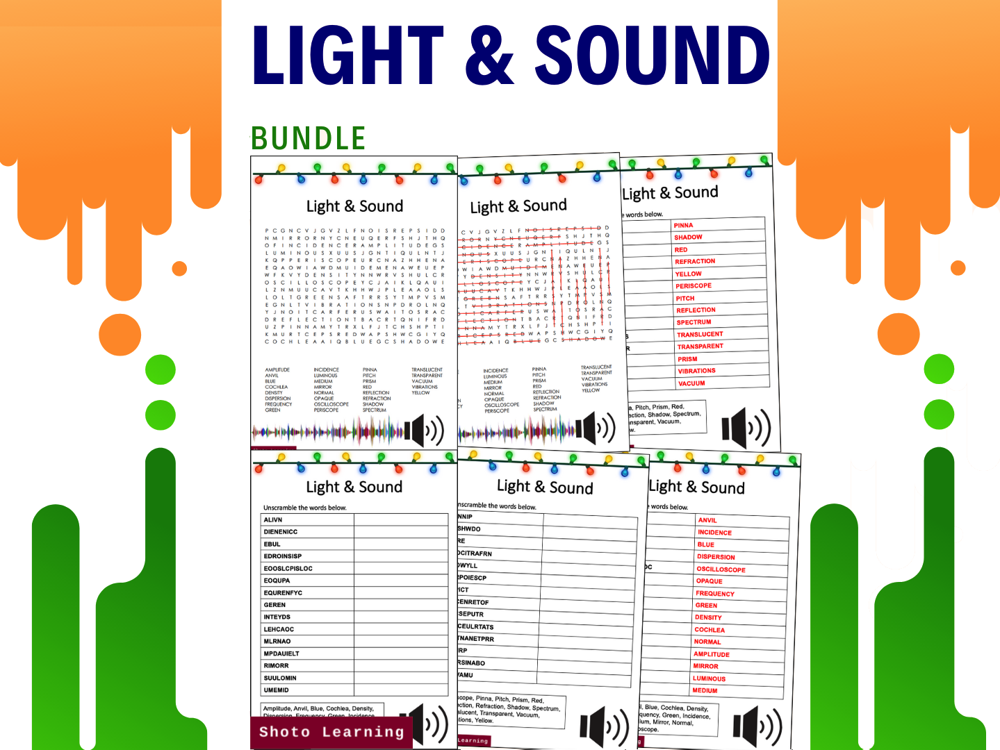 Light And Sound Word Search