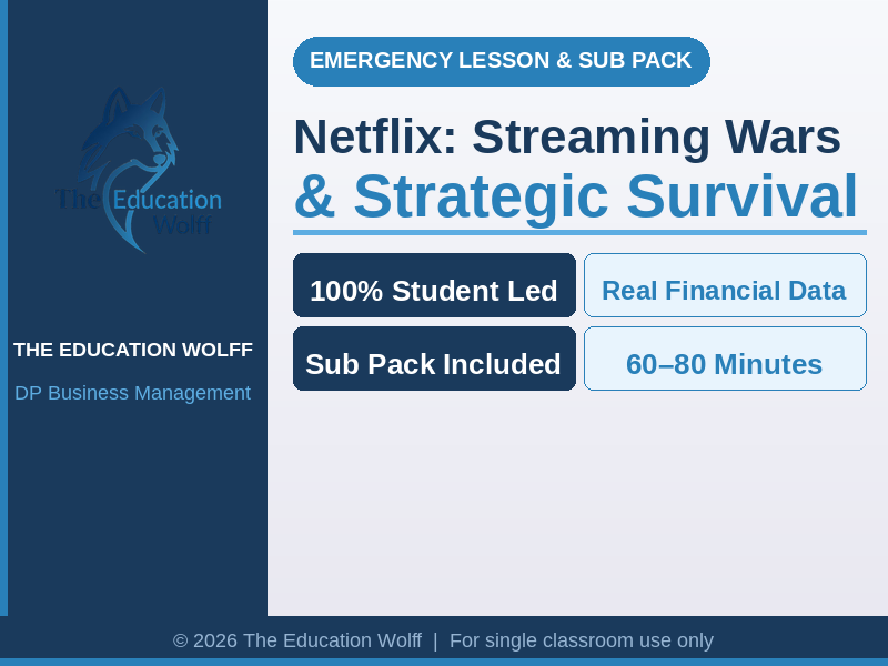 IB Business Management Emergency Sub Plan: Netflix Streaming Wars Case ...