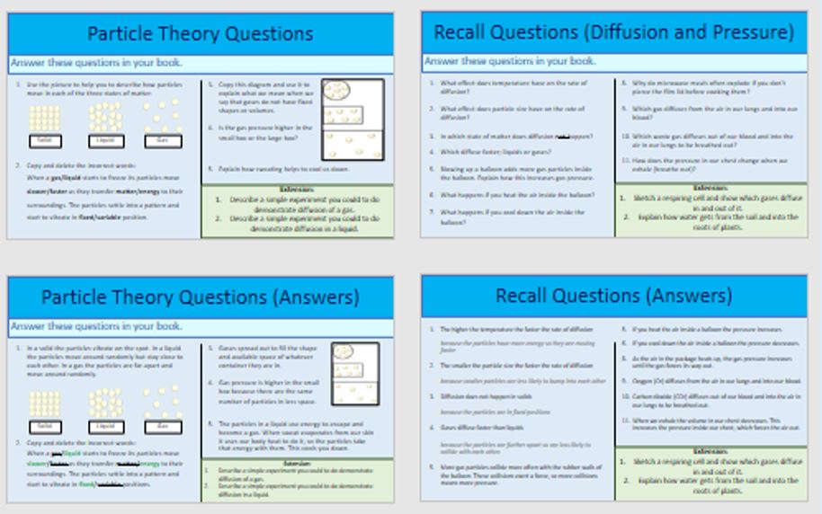 Atoms, Elements and Compounds ~ KS3 ~ End of Topic Revision ~ Year 7 ...