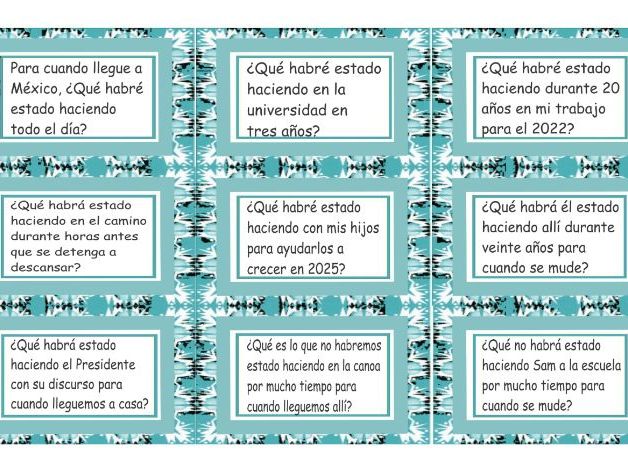 Future Perfect Continuous Tense Spanish 4 Worksheet-2 Game-1 Exam ...