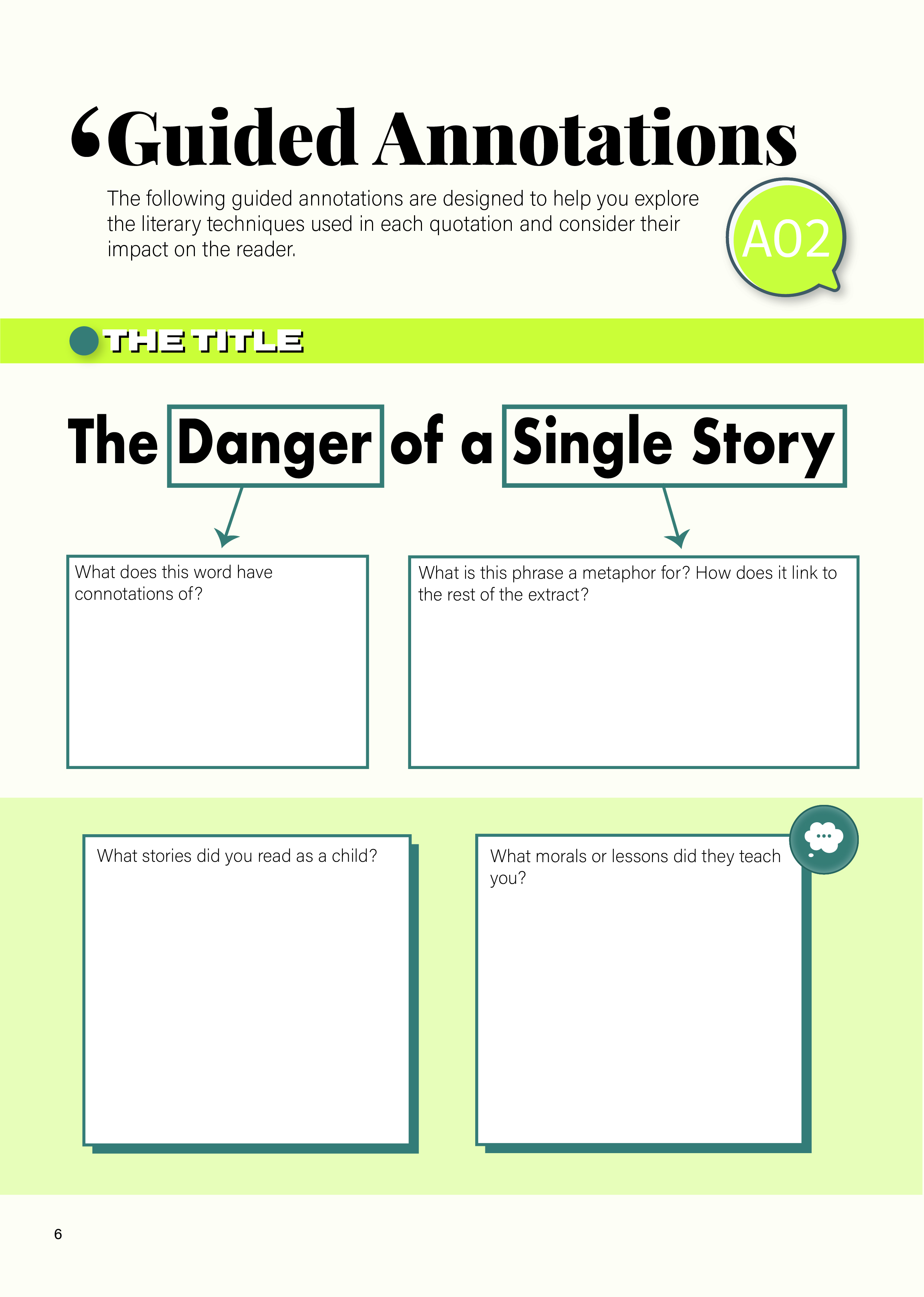 'The Danger of a Single Story' - iGCSE Revision Workbook | Teaching ...