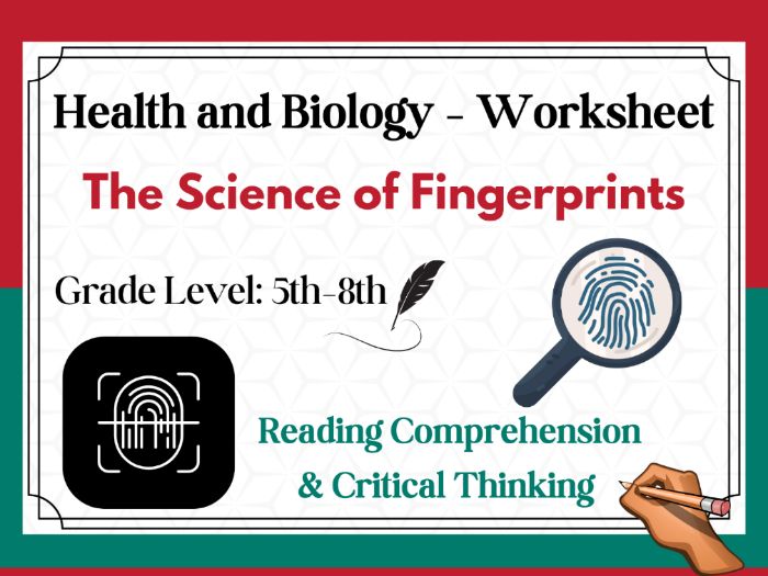 The Science of Fingerprints: Reading Comprehension Passages & Questions ...