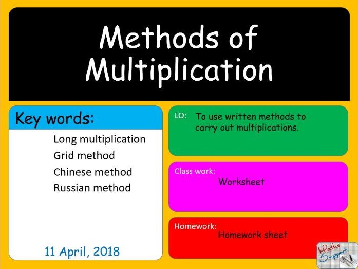 Methods Of Multiplication | Teaching Resources