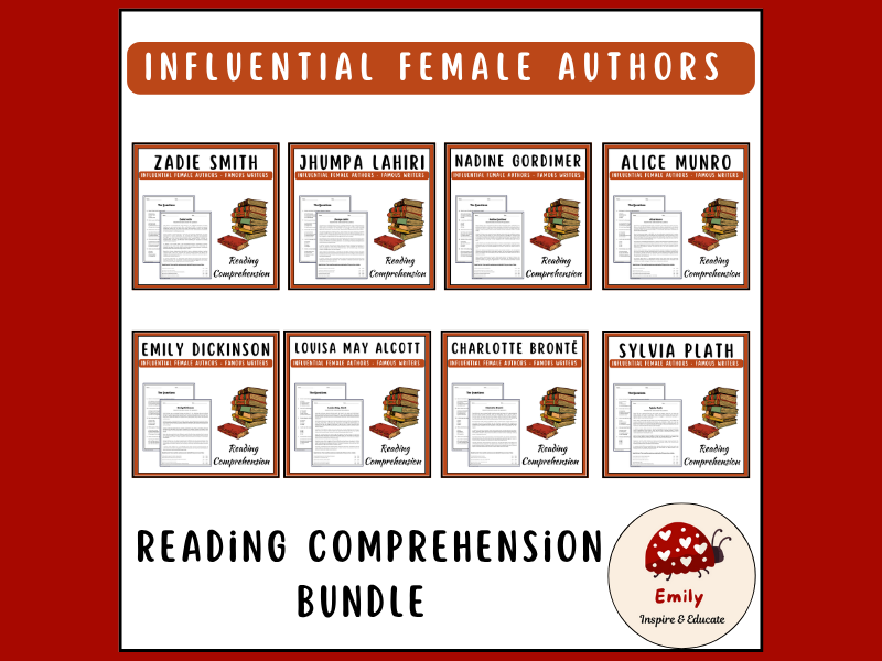 Influential Female Authors: Famous Writers Reading Comprehension ...
