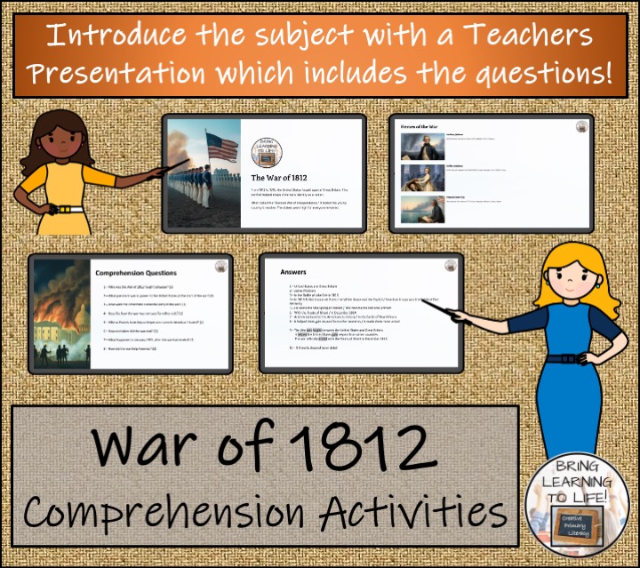 War of 1812 Reading Comprehension Activities | Year 3 or Year 4 ...