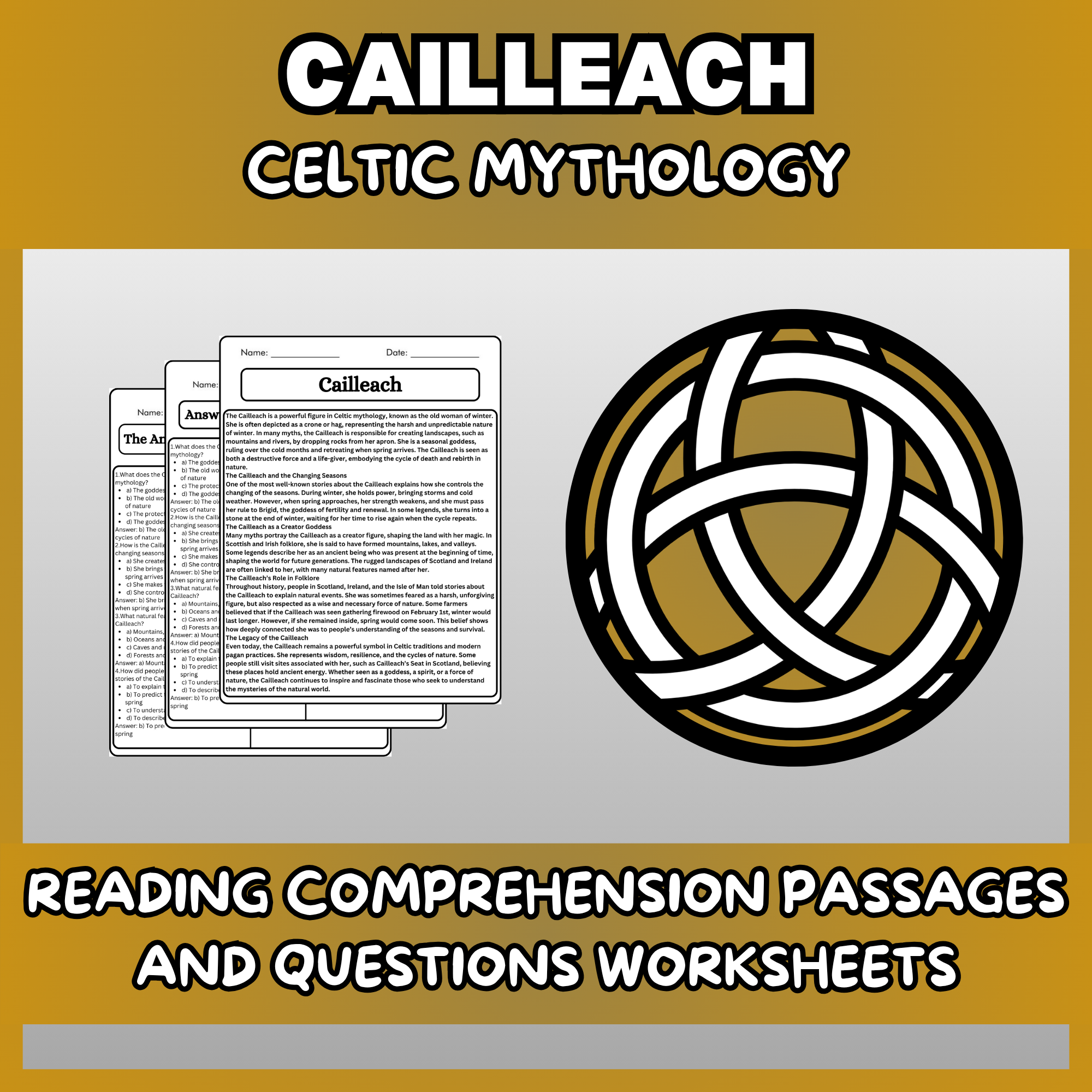 Cailleach - Celtic Mythology Reading Comprehension Passages & Questions ...