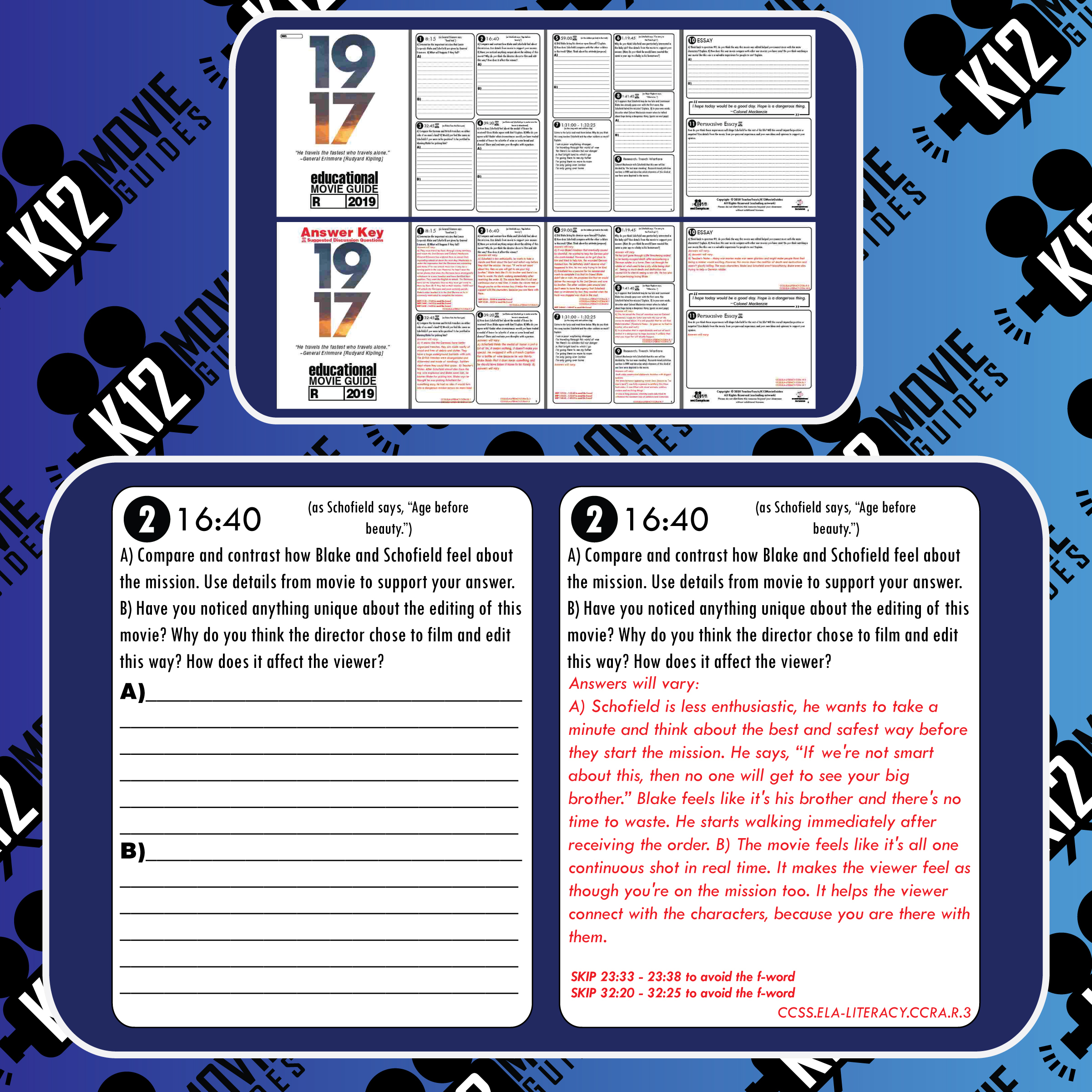 1917 Movie Guide | Questions | Worksheet (R - 2019) | Teaching Resources