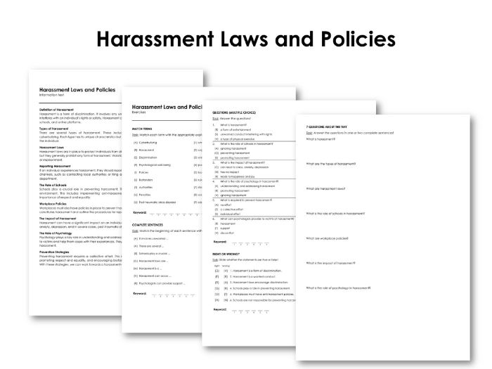 Harassment Laws and Policies | Teaching Resources