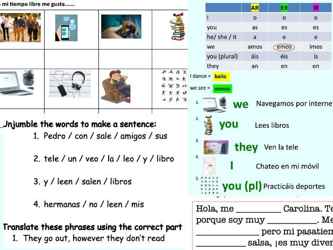 Claro 1 Mis pasatiempos 3.1 Mi tiempo libre | Teaching Resources