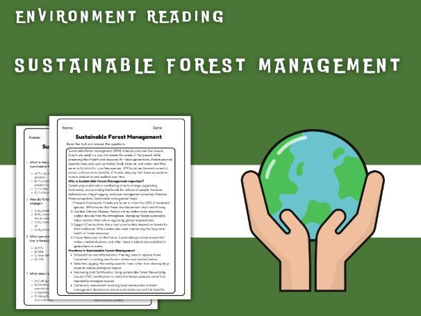 Sustainable Forest Management - Environment Reading Worksheet ...