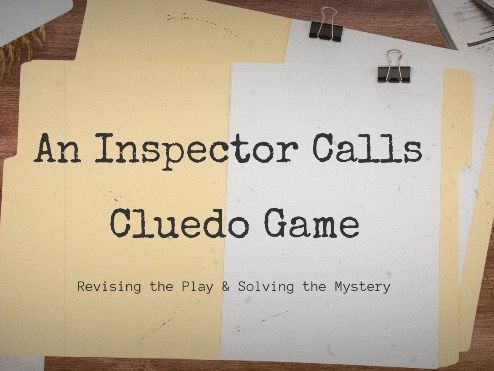 English Literature An Inspector Calls Cluedo Revision Game | Teaching ...