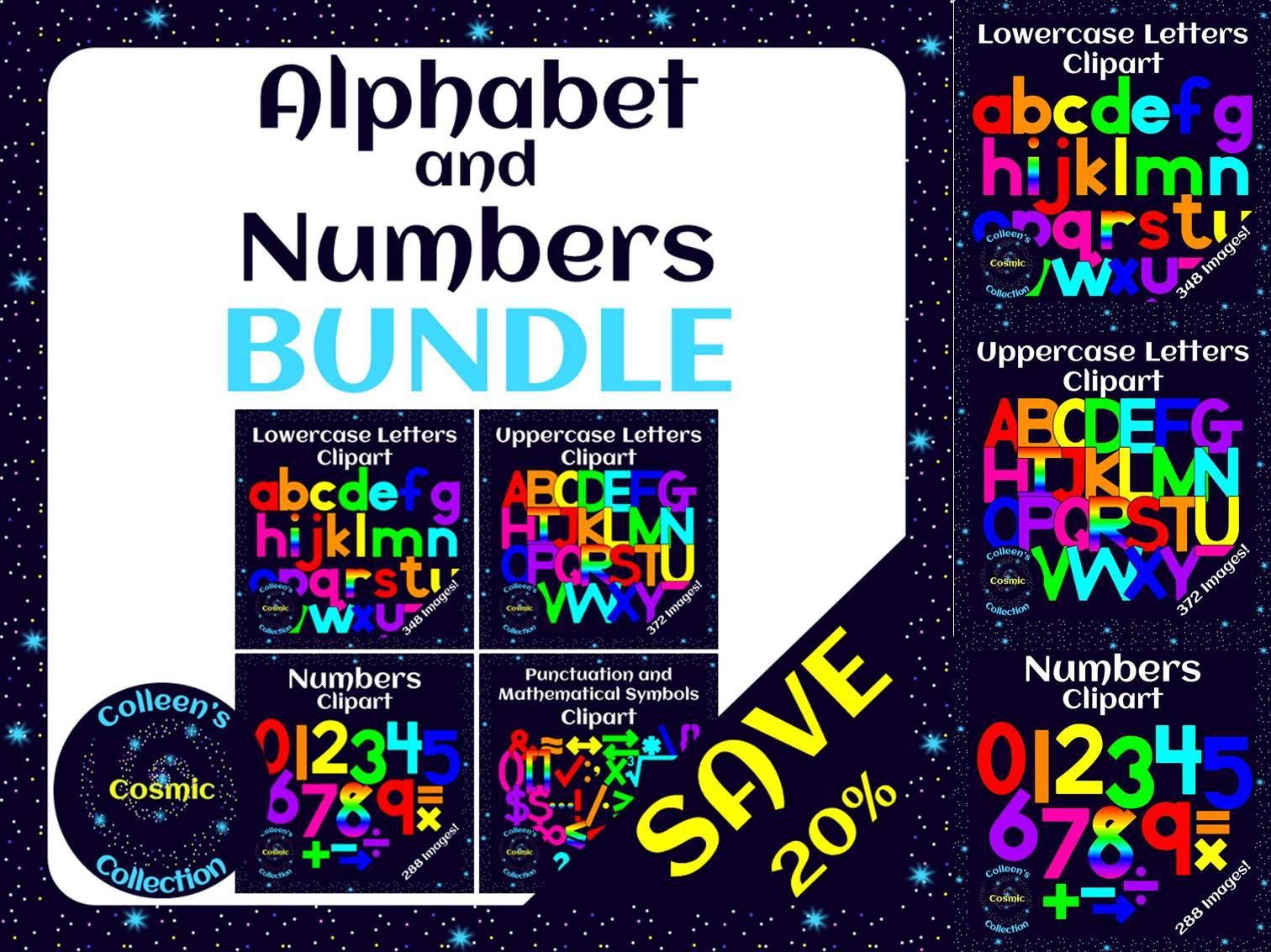 Alphabet and Numbers Clipart BUNDLE | Teaching Resources