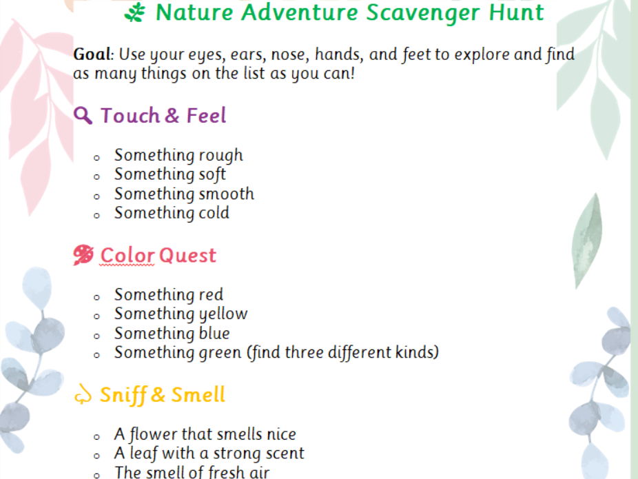 Nature Scavenger Hunt | Teaching Resources