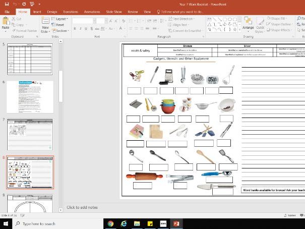 Year 7 Booklet (worksheets),success criteria, literacy aids, key words ...