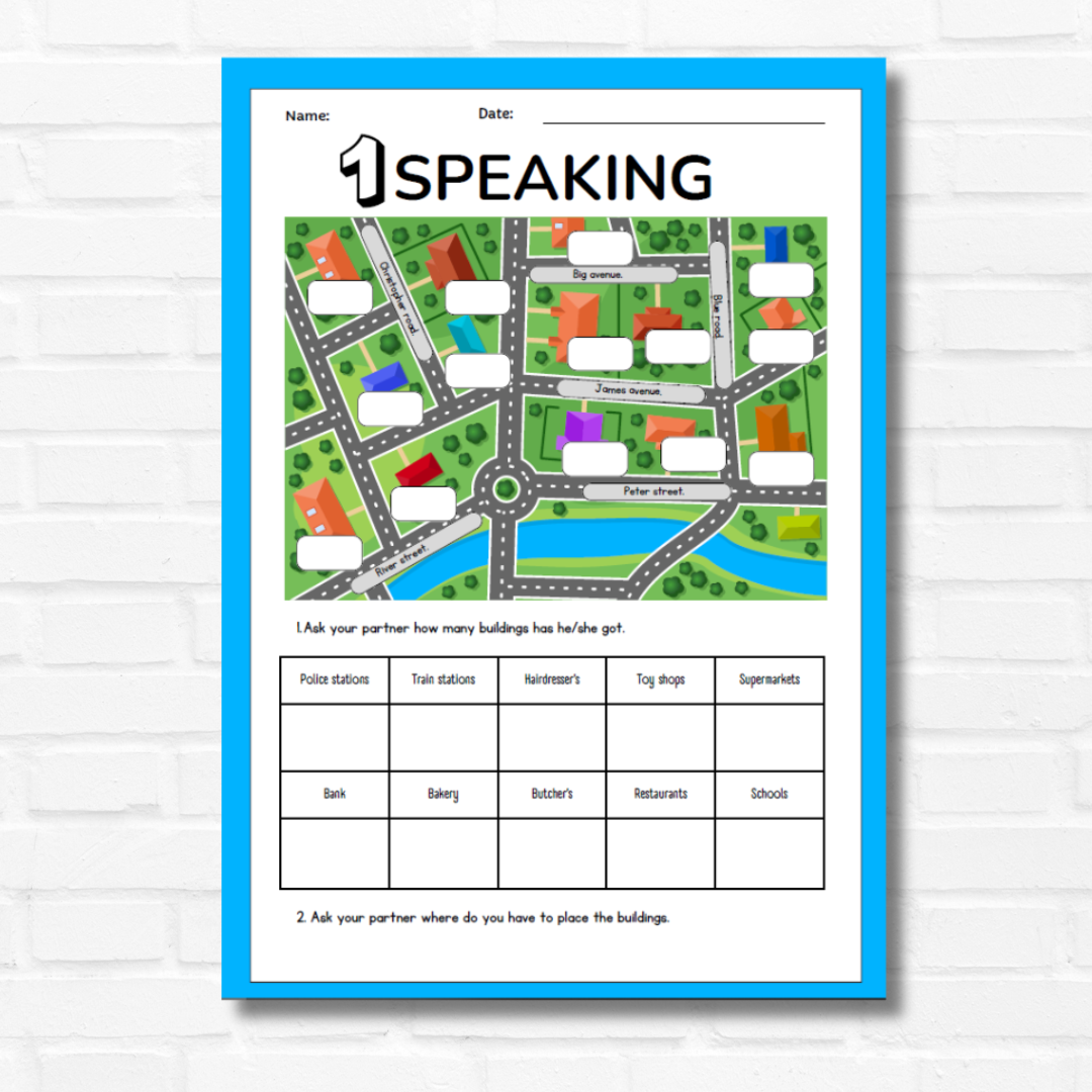 Places in Town Project – Build a City Model (There is / There are | ESL ...