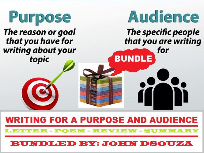 WRITING FOR A PURPOSE & AUDIENCE - LESSONS & RESOURCES: BUNDLE by ...