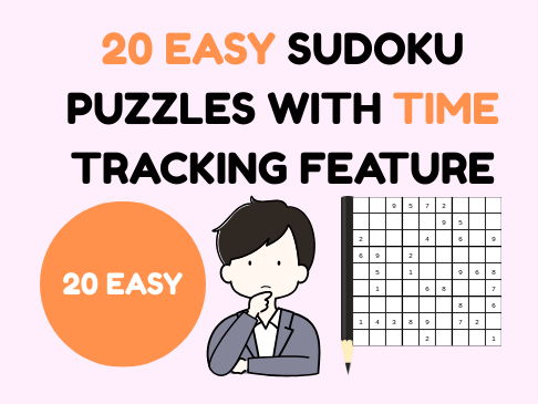 20 Easy Sudoku Puzzles with Time Tracking | Teaching Resources