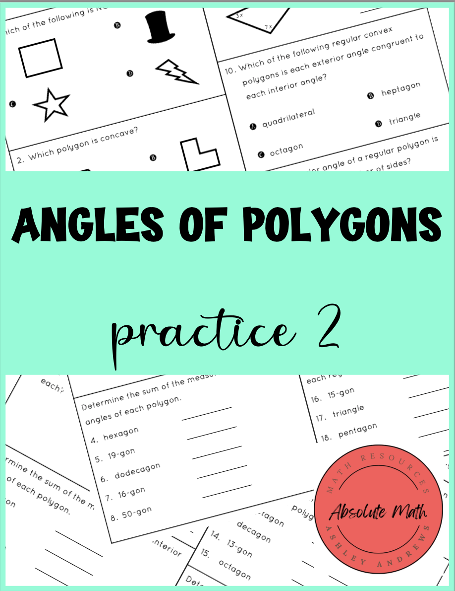 Angles of Polygons Practice 2 | Teaching Resources