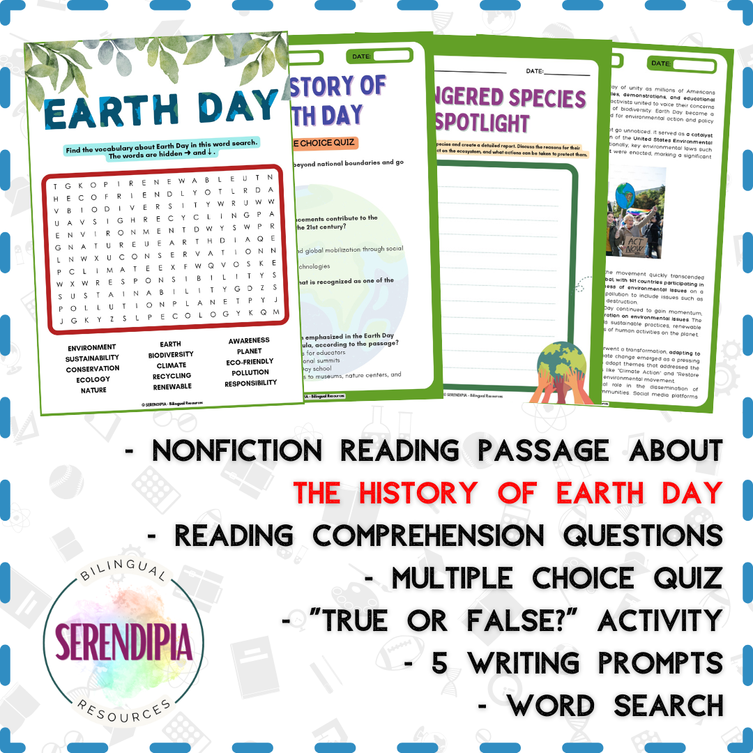 History of Earth Day Nonfiction Reading Comprehension Activities ...
