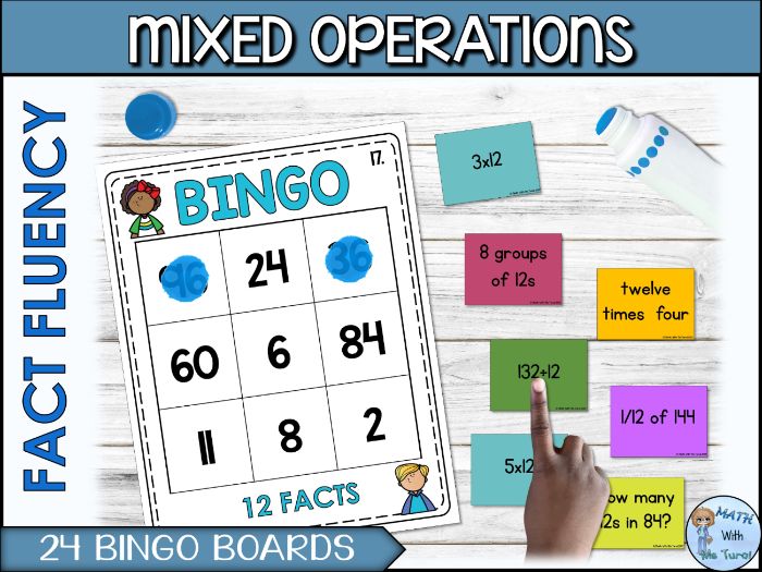 Multiplication and Division Fact Fluency Mini Bingo Bundle | 2-12 Facts ...