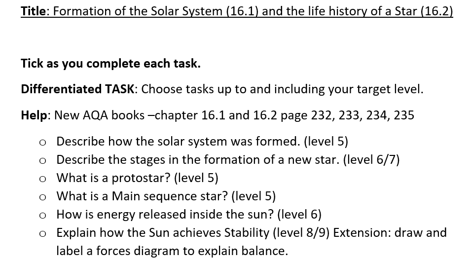 P16.1 Formation of the Solar System | Teaching Resources