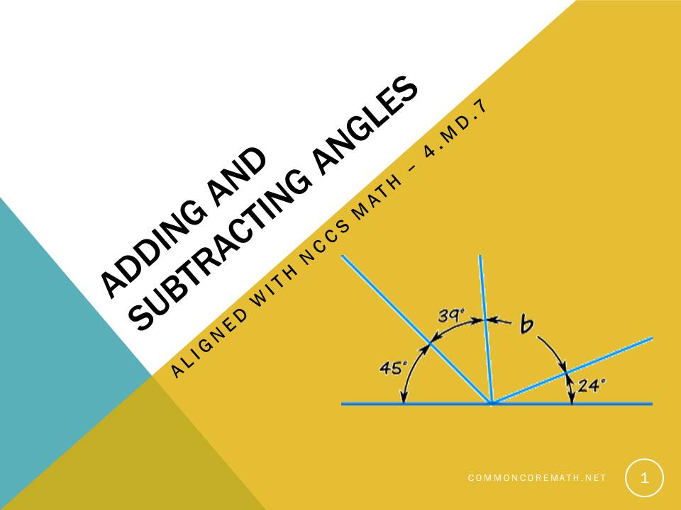 Adding And Subtracting Angles 4 MD 7 Teaching Resources
