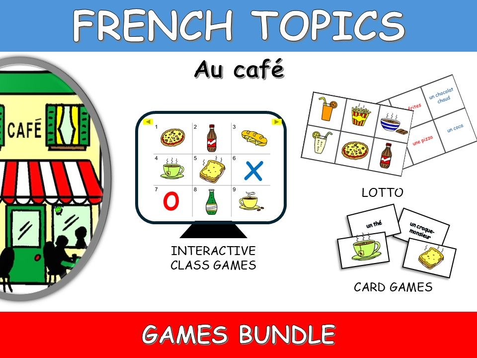 FRENCH TOPICS: AU CAFE - GAMES BUNDLE | Teaching Resources
