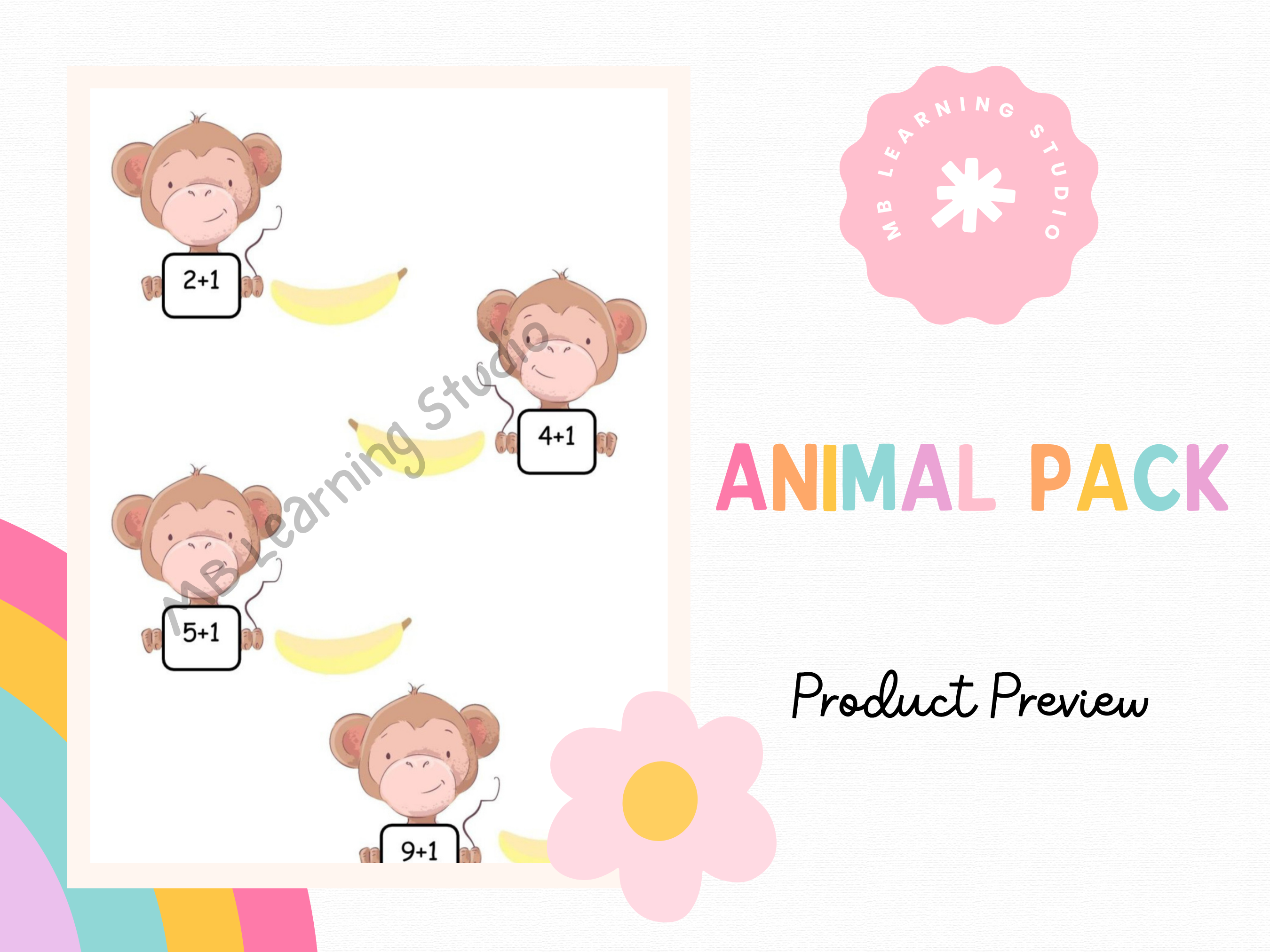 Monkey Addition Worksheet Math for EYFS & KS1 / Pre-K to Grade 1 ...