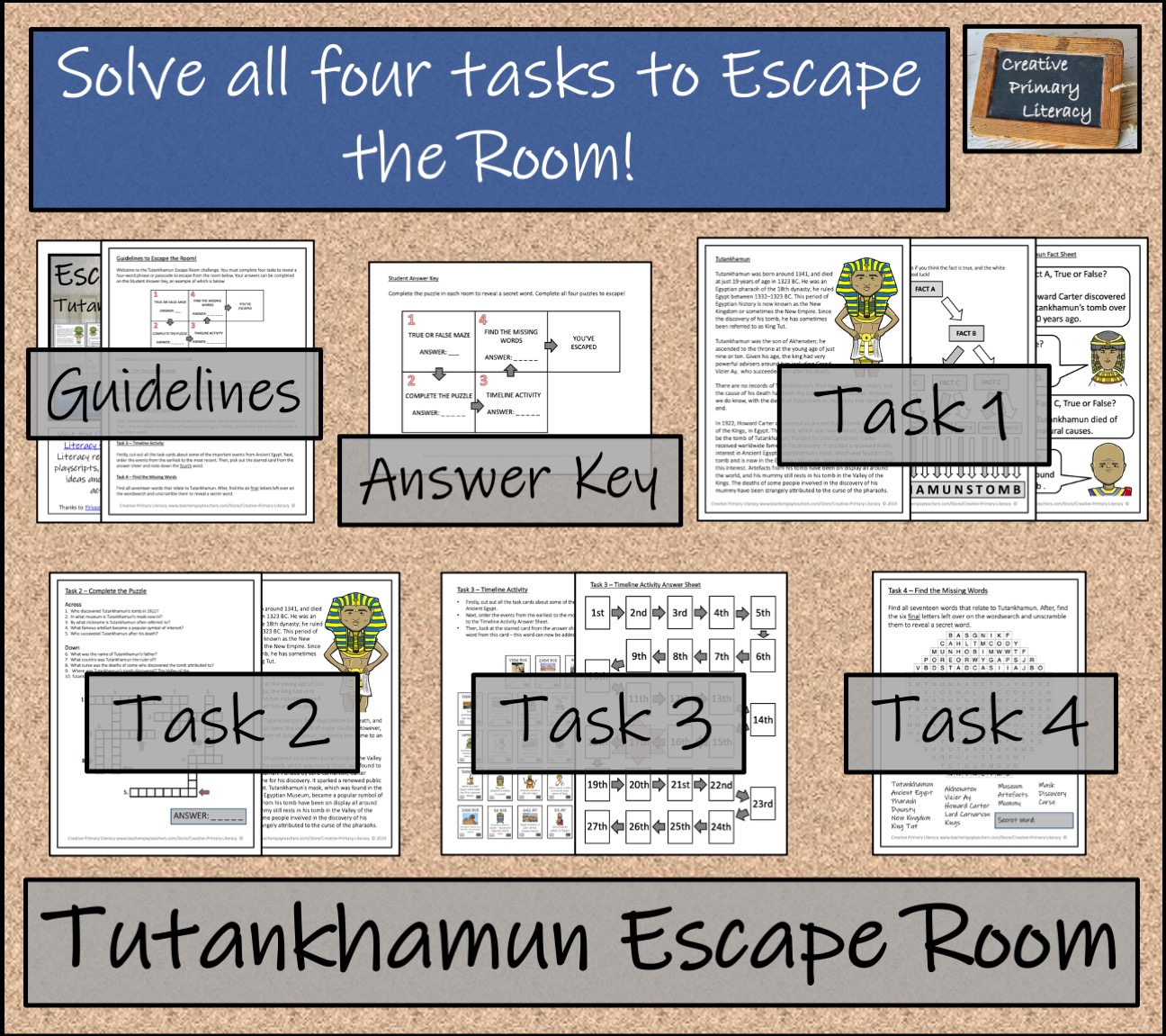 Tutankhamun Escape Room Activity | Teaching Resources