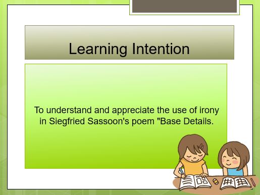 'Base Details' by Seigfried Sassoon | Teaching Resources