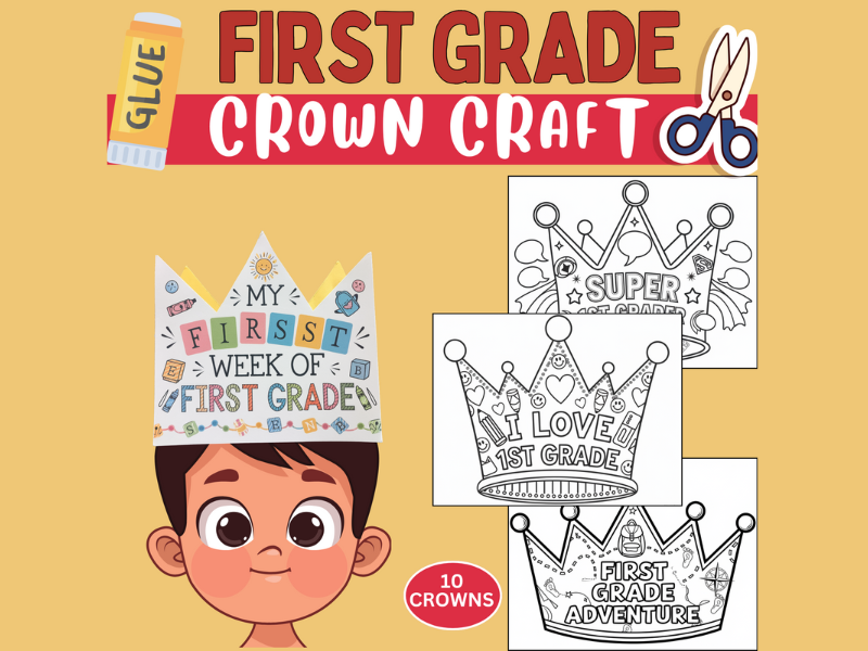 First Week of First Grade Crown Craft: Back to School Headbands ...