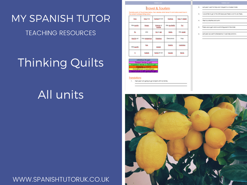 GCSE Spanish Thinking Quilts - All modules | Teaching Resources