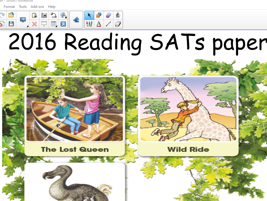 2016 Reading SATs Paper Smartboard With Answers Teaching Resources