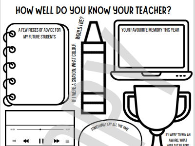 How well do I know my teacher? | Teaching Resources