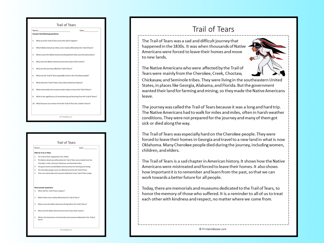 Trail Of Tears Worksheet History Myster Trail Of Tears Student