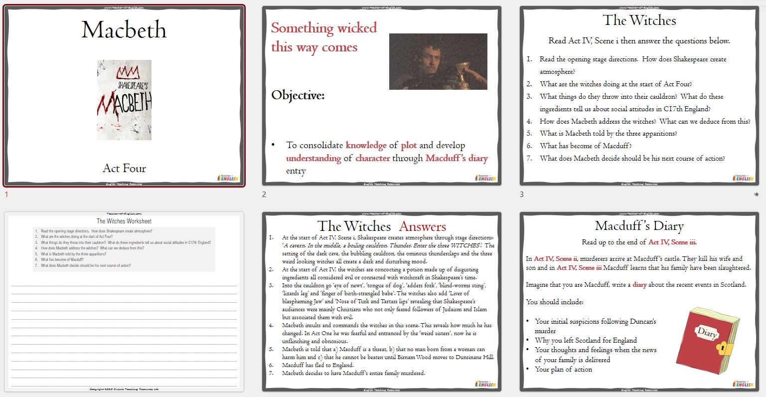 Macbeth - Act Four | Teaching Resources