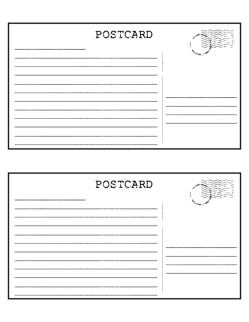 Blank Postcard Templates - Printable | Teaching Resources