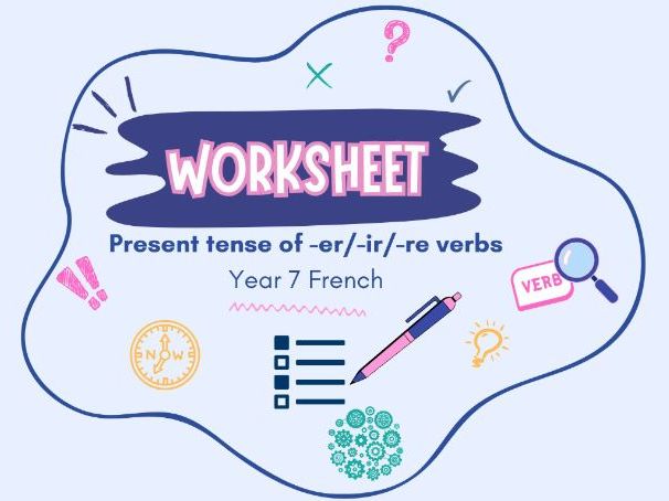 Present tense of regular verbs in French - KS3 worksheet | Teaching ...