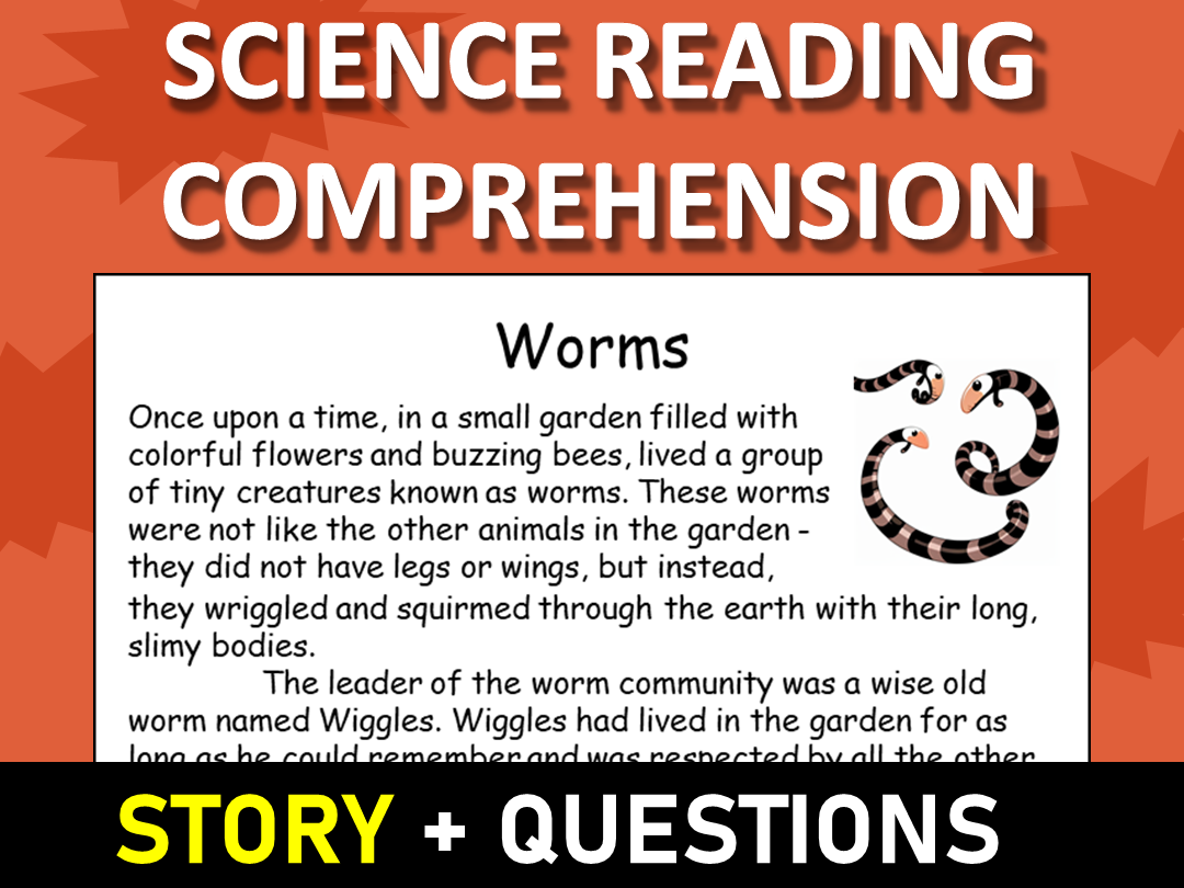 Worms Reading Science Story Comprehension Questions Worksheet ...