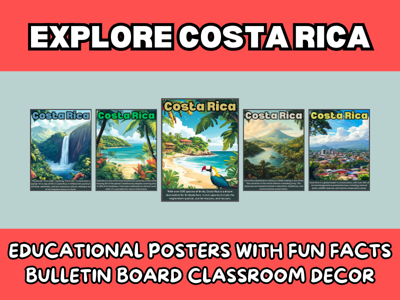 Explore Costa Rica – Educational Posters with Fun Facts | Bulletin ...