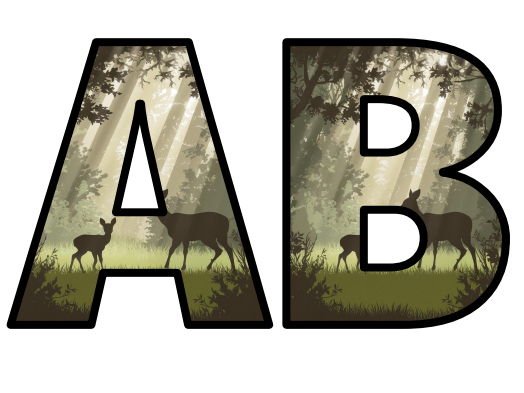 Bamboo Forest Trees Nature Wood Paper Lettering Set Display Title ...