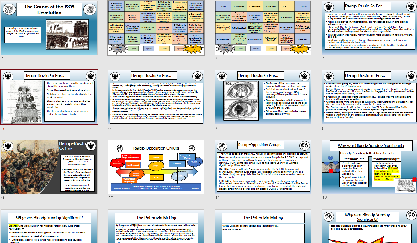 Causes 1905 Revolution | Teaching Resources