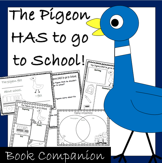 The Pigeon HAS to go to School book companion and craft | Teaching ...